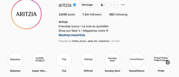 Analyzing Aritzia’s Use of Social Media | by Sabrina Renzi | Medium