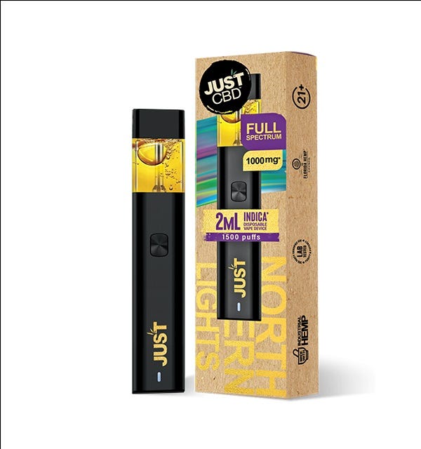 1000mg CBD Disposable Northern Lights Indica - JUST CBD - Medium