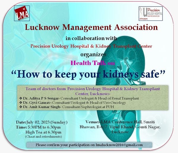 Health Talk On “How to keep your Kidneys Safe” - Precision Urology ...