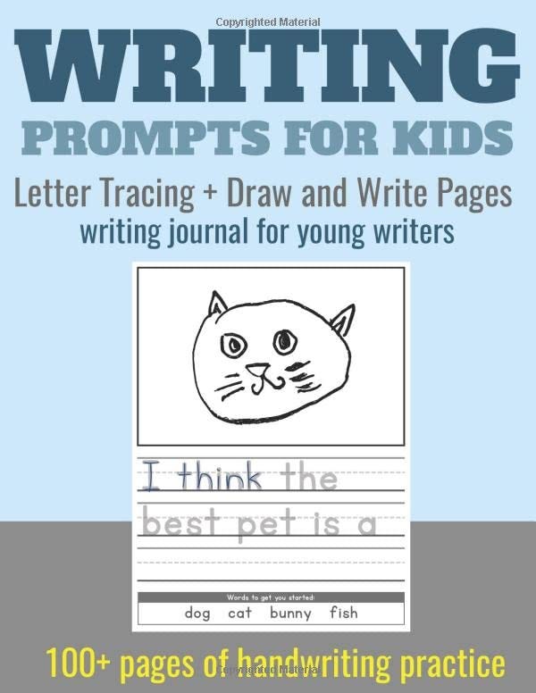 [READ][BEST]} Writing Prompts for Kids. Letter Tracing + Draw and Write ...