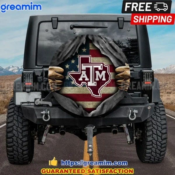 NCAA Texas A&M Aggies American Flag Spare Tire Cover | by Shirtcute ...
