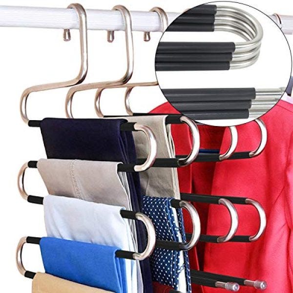 Pants Hangers | Space Saving Clothes Hangers - Cool Home Utensils - Medium