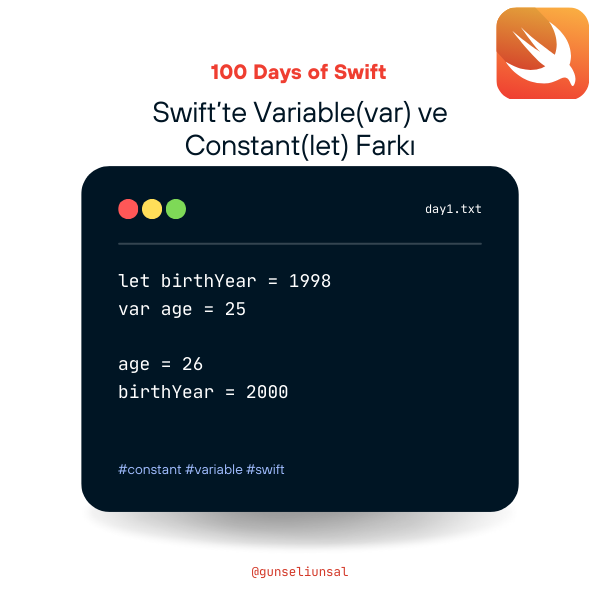 Swift’te Variable (var) ve Constant(let) Farkı | by Günseli Ünsal | Jun, 2024 | Medium