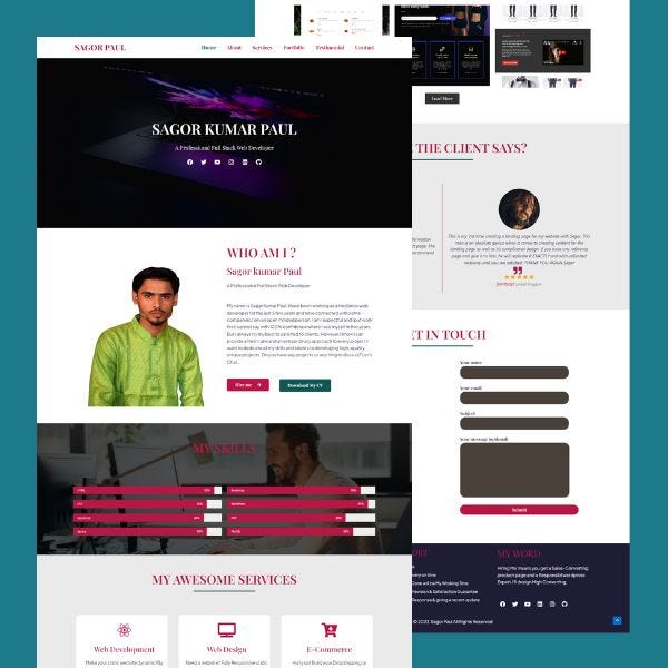 Portfolio Landing Page Design - Shagor Paul - Medium