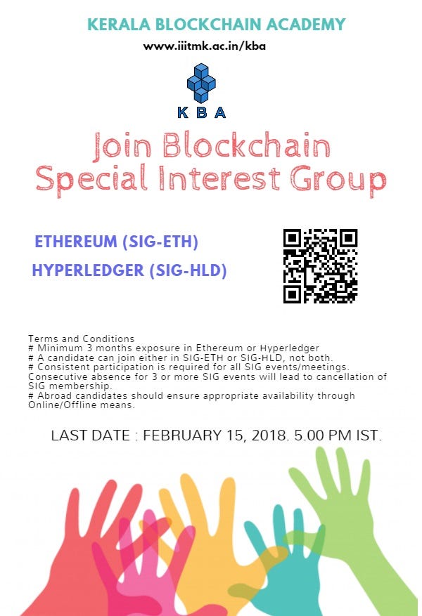 Kerala Blockchain Academy: Blockchain SIG | by Adarsh S | Medium