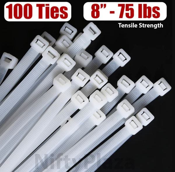 Buy 8 Inch Cable Ties, 75 lb Tensile Strength, UV Weather Resistant ...