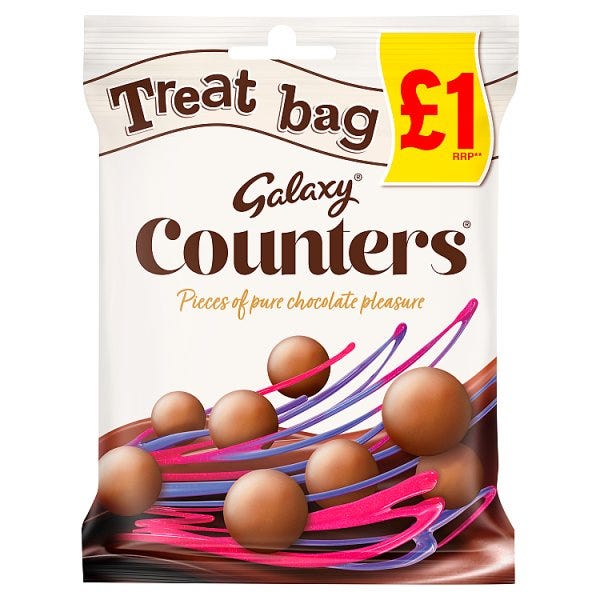 Galaxy Counters Chocolate Treat Bag 78g, Case of 20 - British ...