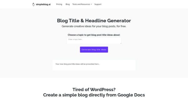 Blog Title & Headline Generator. Generate creative ideas for your blog ...