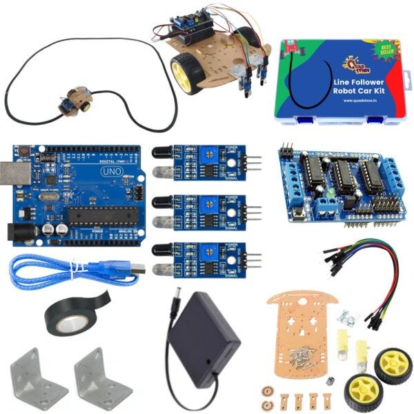 Line Following Robot Car | Quadstore.in - Quad Store - Medium