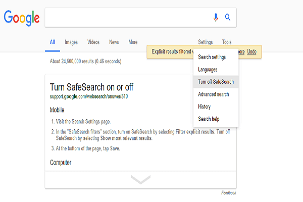 How to disable Google SafeSearch. Google SafeSearch is an advanced tool ...