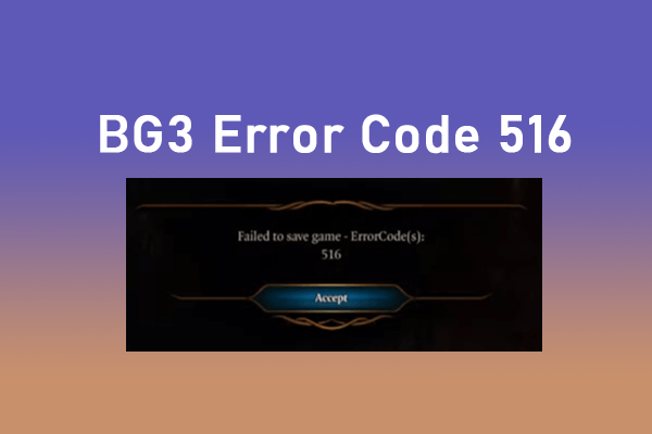 Fixed: BG3 Error Code 516 Failed to Save Game - Yamila Wen - Medium