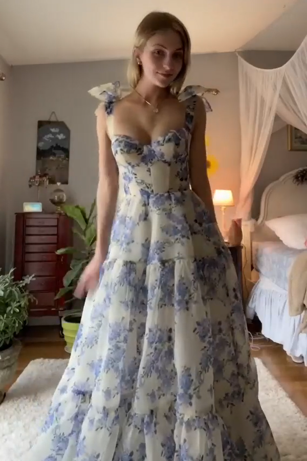 Beautiful Aline Spaghetti Strap Sleeveless Long Prom Formal Dress ...