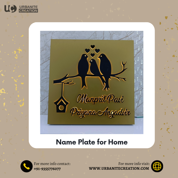 Unique Name Plate for Home Online - Urbanite Creation - Medium