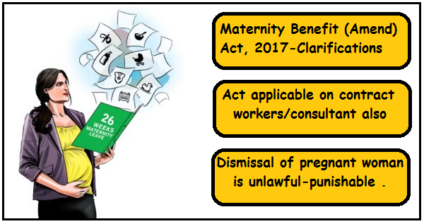 MATERNITY BENEFIT ALSO AVAILABLE TO CONTRACT EMPLOYEES | CLARIFICATION ...
