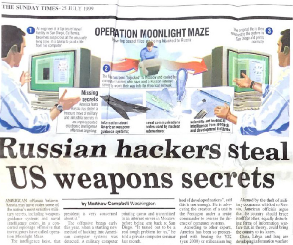 Moonlight Maze: Russian Espionage, Hacking, and Cyber Warfare in the ...