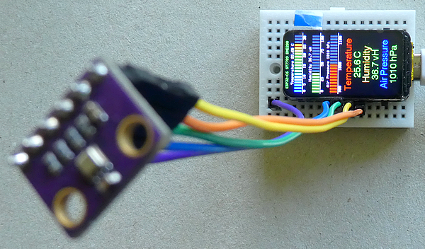 Getting started with a BME280 environment sensor connected to an ESP32-C6 Waveshare LCD device ...