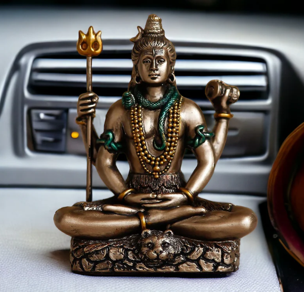 Meditating Lord Shiva Cold Cast Bronze Resin Decorative Figurine ...