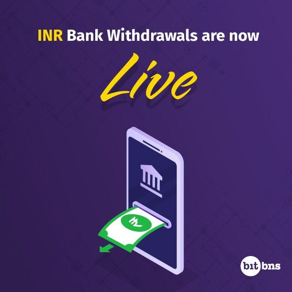 INR withdrawals are live now. The much awaited INR withdrawals are ...