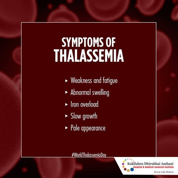 Symptoms of Thalassemia. Since thalassemia is a genetic… | by Kokilaben ...