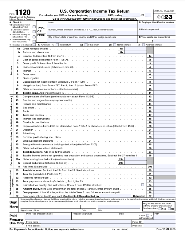 What is an 1120 Tax Form? How to file It? | by EasyFiling | Jun, 2024 ...