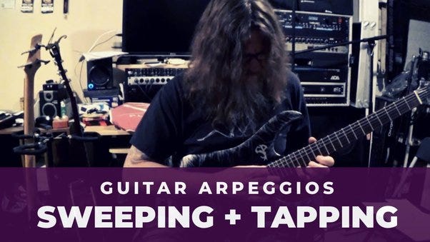 Epic Sweeping Arpeggios With Tapping (Guitar Lesson on 5 String Sweep ...