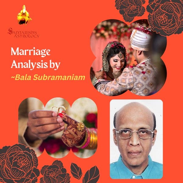 Marriage Analysis by Bala Subramaniam - Saptarishis Astrology - Medium
