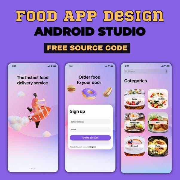 Food App UI Design Android Studio From Figma - Ahnaf Mamun - Medium