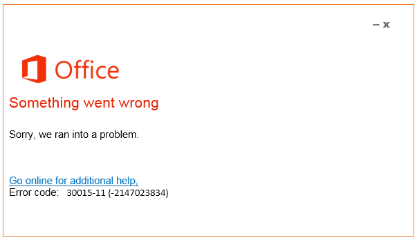 Error code 30015–11 (-2147023834) | by Sammyjhon | Medium