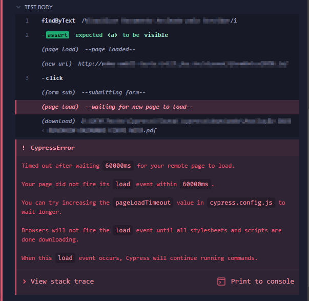 Cypress waiting for a page to load after downloading a file — Quick fix | by Benjamin Pinto | Medium