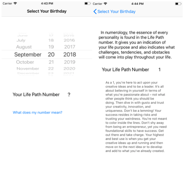 Swift Ios App 作業 14 The Life Path Number 生命靈數練習 Uidatepicker By Pei W 彼得潘的 Swift Ios