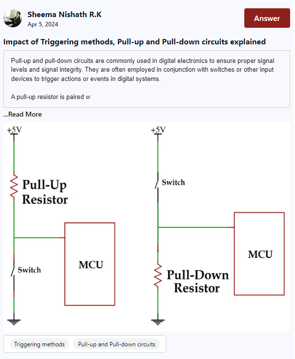 Impact of Triggering methods, Pull-up and Pull-down circuits explained - Sheema Nishath RK - Medium