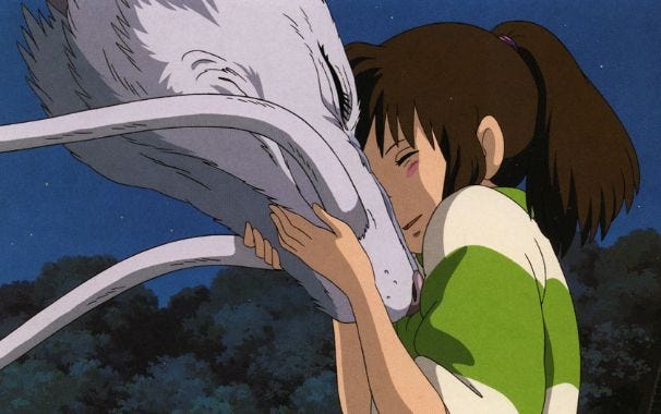 Spirited Away Haku And Chihiro Meet Again