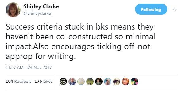 Co-Creating Success Criteria. “Tell me and I forget, teach me and I ...