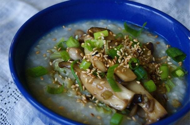 How To Make Mushroom & Cabbage Brown Rice Congee | Recipe - All Recipes ...