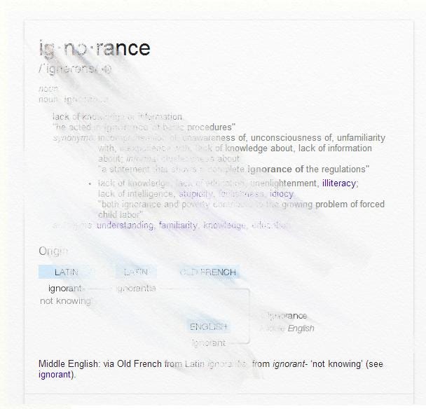 Meditation on Ignorance. Ignorance simply means a lack of… | by Chad ...