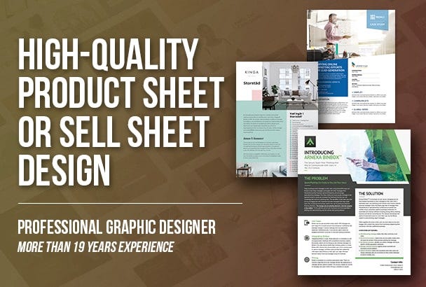 Top 10! I will design a professional product sheet or sales sheet for ...