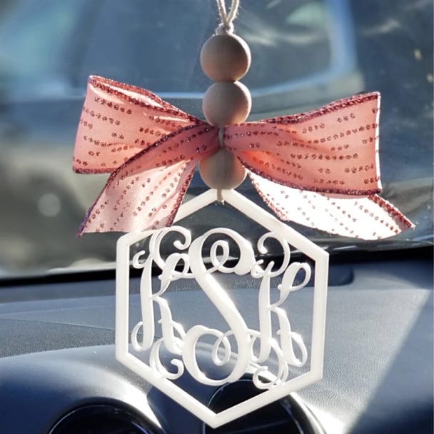 Personalized Monogram Car Charm - Kraftysupply - Medium