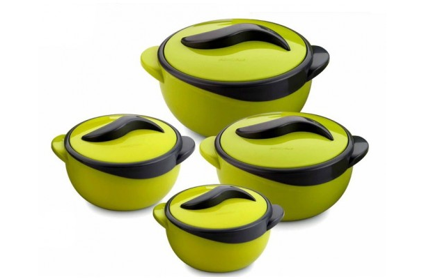 Pinnacle Parisa 4pc Round Green Solid Heat Insulated Food Storage Hot ...