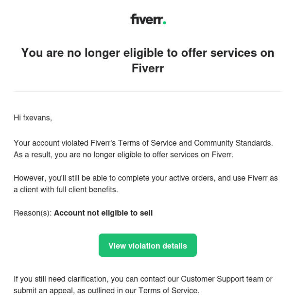 My Fiverr Seller Account Was Permanently Banned Within Hours -Here’s ...