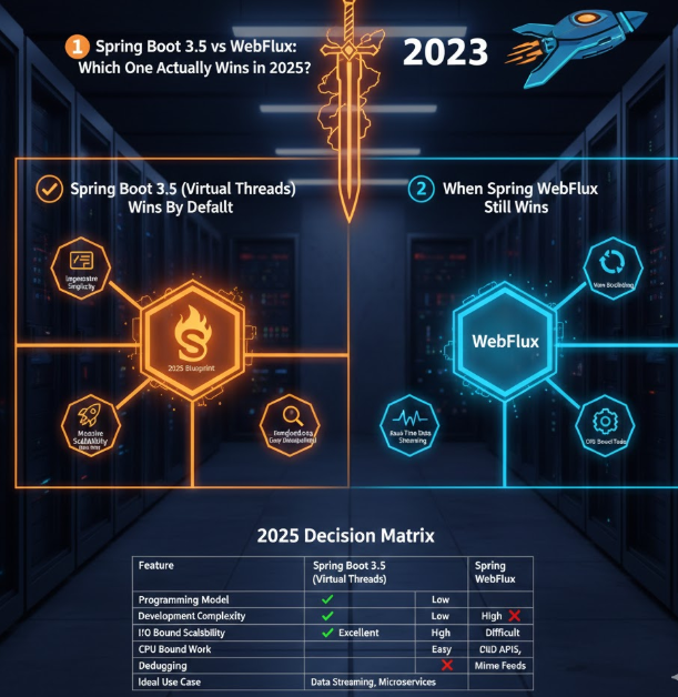 ⚔️ Spring Boot 3.5 vs WebFlux: Which One Actually Wins in 2025? | by Lakshika | CodeElevation ...