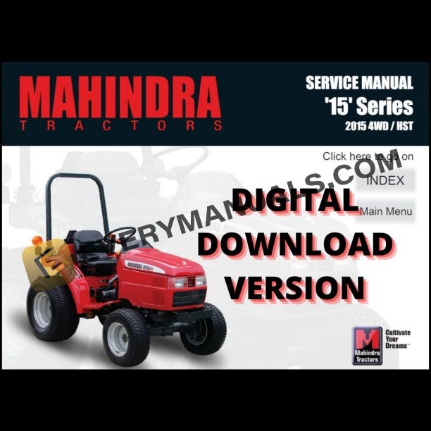 Mahindra Tractor 2015 4WD HST Operator Service Manual - Mahindra ...