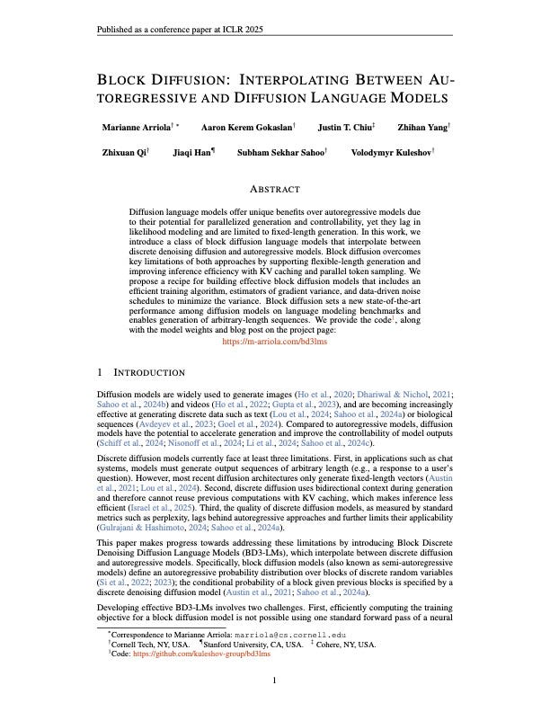 Bridging the Gap: How BD3-LM Fusion of Autoregression and Diffusion is ...
