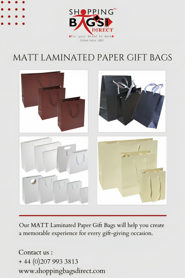 Presenting MATT Laminated Paper Gift Bags: Elegance in Every Gift | by ...