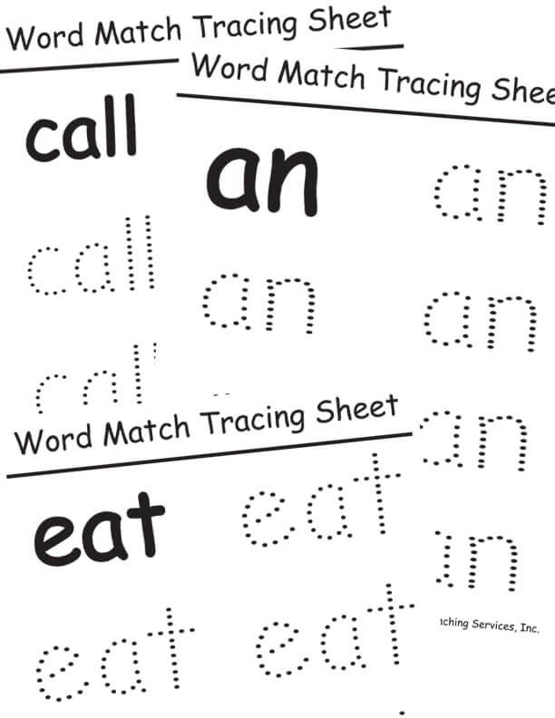 Word Tracing Worksheets | Math & Movement - Math & Movement - Medium