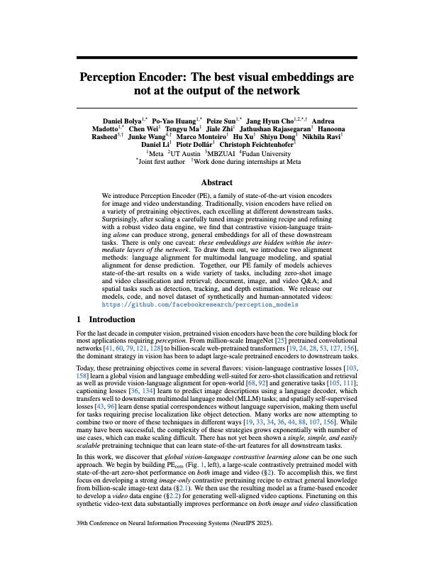 NeurIPS 25 oral: The strongest visual feature is not in the output ...