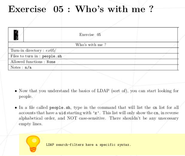 42 的自我挑戰 — day00 — ex05（Linux）. tl;dr: ldapsearch、grep、awk、sort | by Tsungyu Yu | Medium