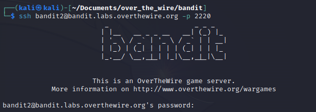 OverTheWire: Bandit — Level 1→ Level 2 | by Mike Zylka | Jun, 2023 | Medium OverTheWire: Bandit — Level 1→ Level 2 | by Mike Zylka | Jun, 2023 | Medium