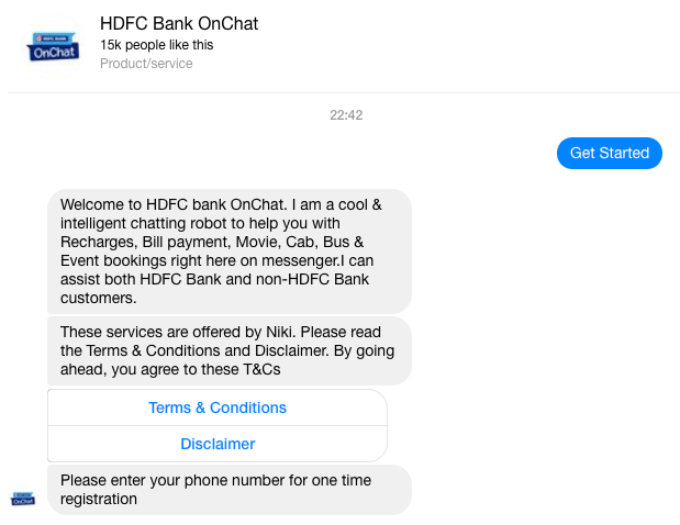 HDFC Banking in Facebook messenger chatbot | by Muthu | Medium