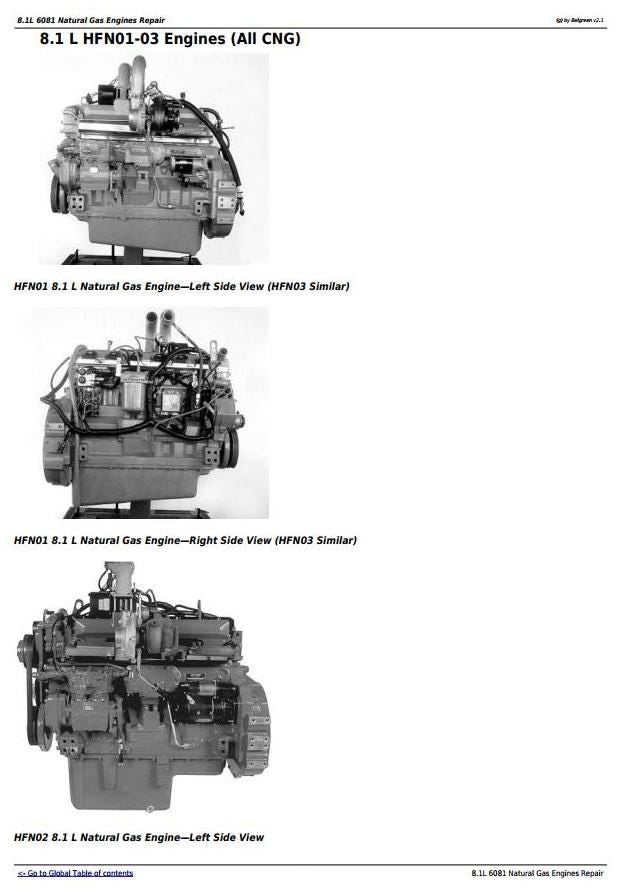 John Deere PowerTech 8.1L 6081 Natural Gas Engines Technical Manual ...