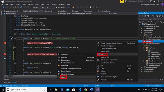 Creating Model View in ASP.NET Core MVC. | by Praful Chungadi | Medium